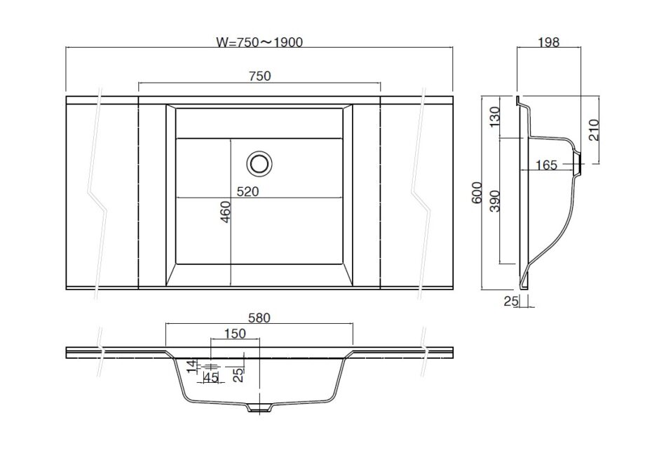 Kích Thước Chậu Lavabo Liền Khối Bàn Đá Phổ Biến - YOSHIMOTO Co., Ltd. VN